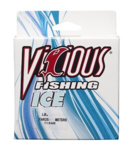 vicious panfish ice fishing line, 100-yard/8-pound, lo-vis clear