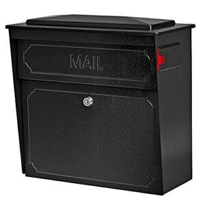 mail boss 7172 townhouse locking security wall mount mailbox, black, pack of 1