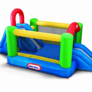 Little Tikes Jump and Double Slide Bouncer, 168.00 L x 108.00 W x 84.00 H Inches , White