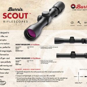 Burris Ballistic Plex Hunting Riflescope, 2.75X-20mm , Black