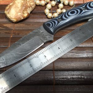 Perkin Handmade Damascus Hunting Knife Full Tang Fixed Blade Knife - 5MH