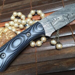 Perkin Handmade Damascus Hunting Knife Full Tang Fixed Blade Knife - 5MH