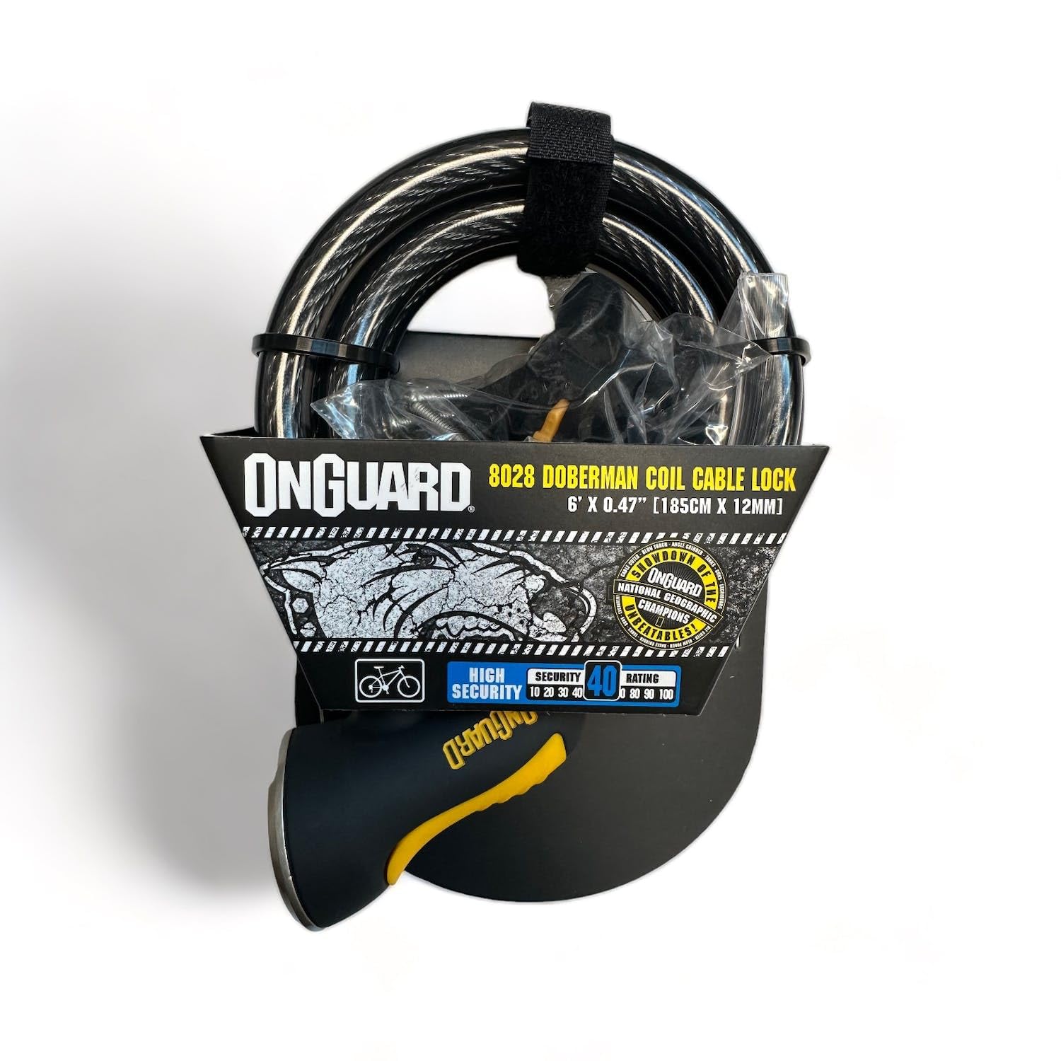 ONGUARD Industries On Guard Doberman Motor Bike Security Coil Cable Lock 185 x 12 Key/Combination