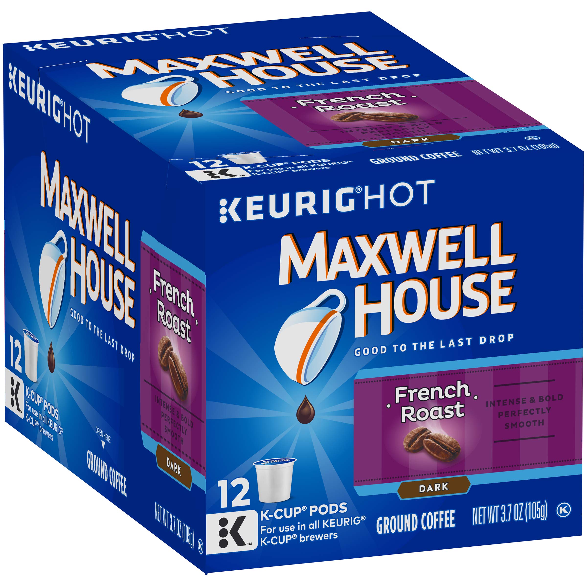 Maxwell House French Roast Coffee K-Cup Pods, 12 count (Pack of 1)