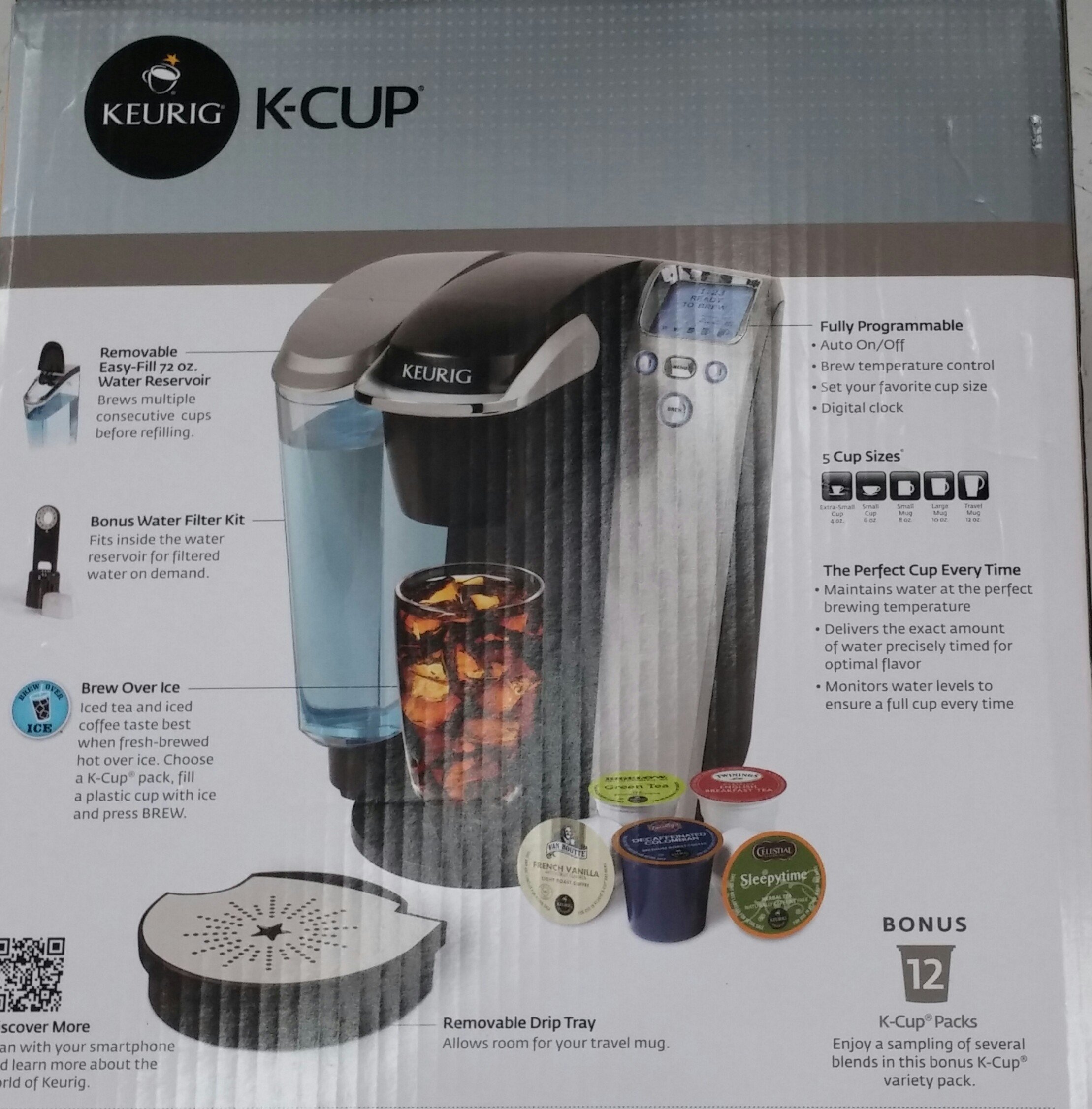 Keurig K75 Platinum Single-Cup Home-Brewing System with Water Filter Kit, One Size, Silver/Platinum