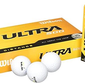 WILSON Ultra 500 Distance Golf Ball (15-Pack), White