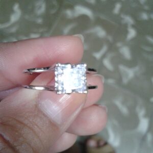 Size 7 - Solid 925 Sterling Silver Bridal Set Princess Cut Solitaire Engagement Ring with Matching Channel Set Wedding Band CZ Cubic Zirconia 2.0ct. With Elegant Velvet Ring Box