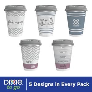 Dixie To Go Medium Paper Coffee Cups With Lids, 12 Oz, 14 Count, Disposable Cups For On-The-Go Hot Beverages