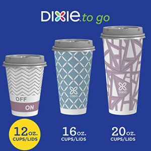 Dixie To Go Medium Paper Coffee Cups With Lids, 12 Oz, 14 Count, Disposable Cups For On-The-Go Hot Beverages