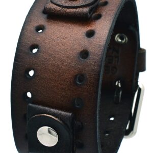 Nemesis BN-BB Dark Brown Wide Leather Cuff Wrist Watch Band