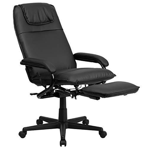 Flash Furniture Robert High Back Black LeatherSoft Executive Reclining Ergonomic Swivel Office Chair with Arms