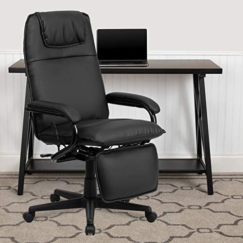 Flash Furniture Robert High Back Black LeatherSoft Executive Reclining Ergonomic Swivel Office Chair with Arms