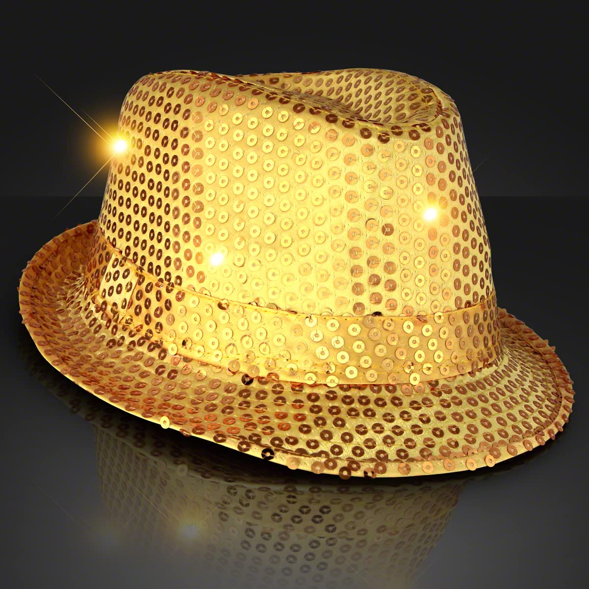 FlashingBlinkyLights Sequin Light Up LED Fedora Hat