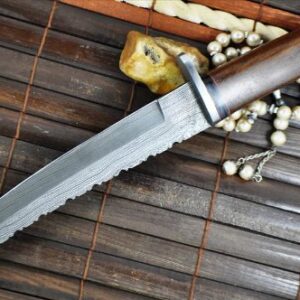 Perkin - Handmade Damascus Hunting Knife - Tanto Balde