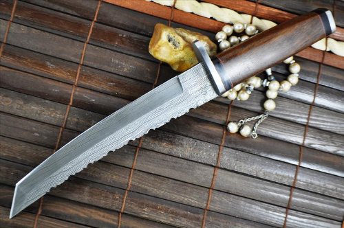 Perkin - Handmade Damascus Hunting Knife - Tanto Balde