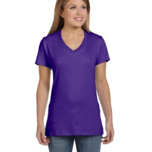 Hanes Women's Nano V-Neck T-Shirt XXL Purple