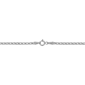 Kooljewelry 14k White Gold Diamond Weave Chain Necklace (2 mm, 18 inch)