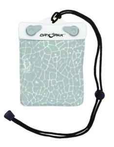 dry pak dp-44w white/gray 4" x 4" alligator waterproof wallet