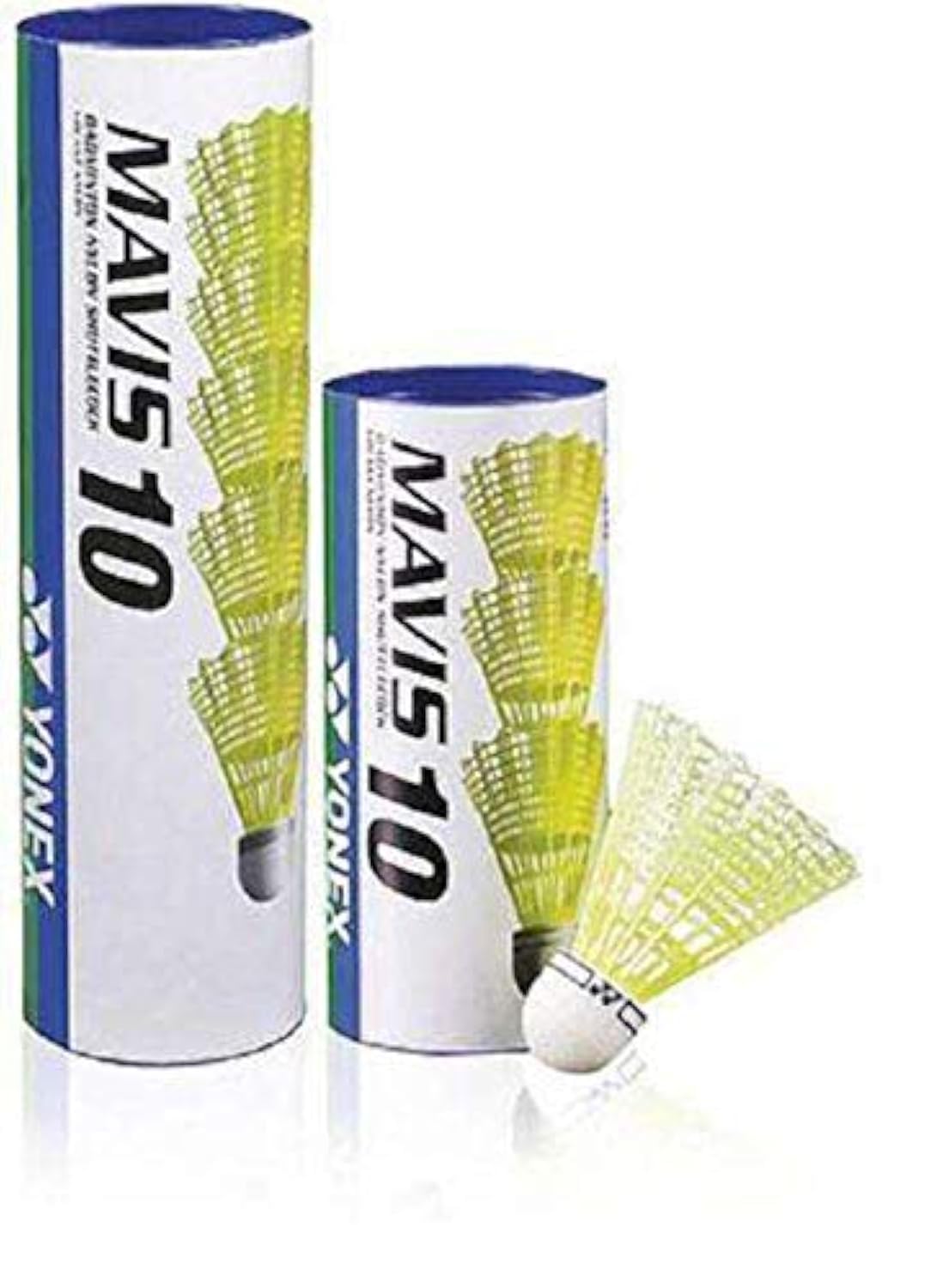 YONEX Mavis 10 Badminton Shuttlecocks - Tube of 6, Colour- Yellow, one Size, K-REY-YX10Y