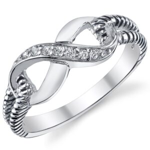 sterling silver 925 infinity ring with cubic zirconia size 6