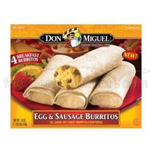 don miguel egg cheese and sausage burrito, 7 ounce -- 12 per case.