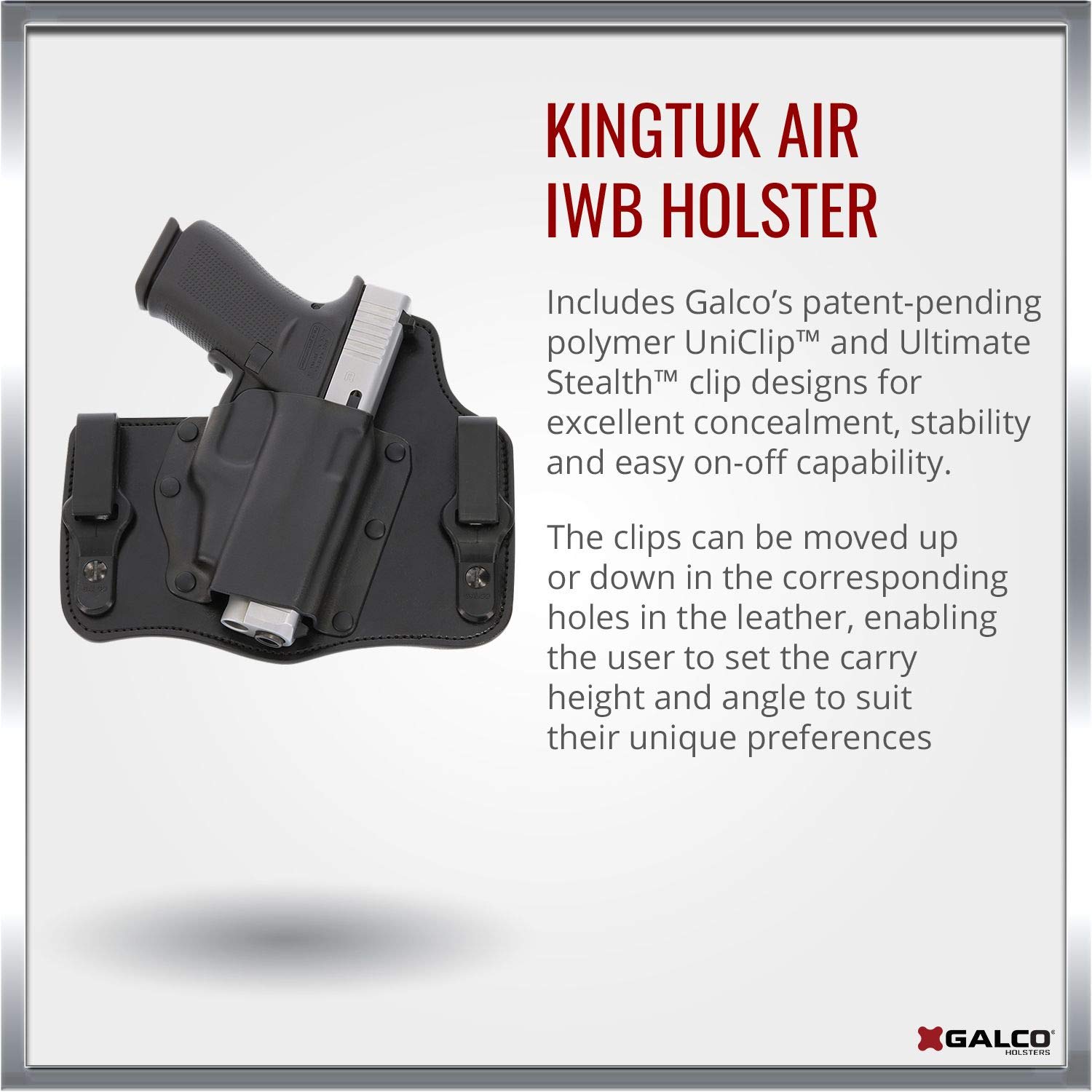 Galco KT428B Kingtuk Inside The Waistband Gun Holster for HK USP Compact 45, Right, Black