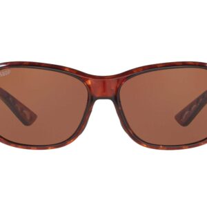 Costa Del Mar Womens Inlet Rectangular Sunglasses, Tortoise/Copper Polarized-580P, 58 mm