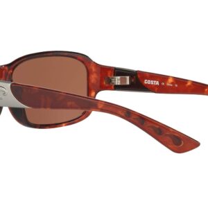 Costa Del Mar Womens Inlet Rectangular Sunglasses, Tortoise/Copper Polarized-580P, 58 mm