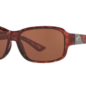 Costa Del Mar Womens Inlet Rectangular Sunglasses, Tortoise/Copper Polarized-580P, 58 mm