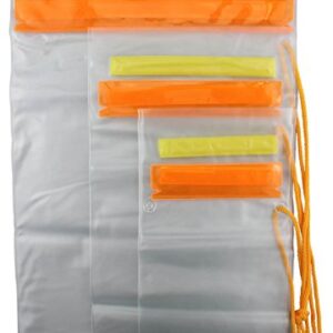 SE Set of 3 Waterproof Plastic Pouches with Hook and Loop Closure - TP126-3