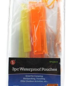 SE Set of 3 Waterproof Plastic Pouches with Hook and Loop Closure - TP126-3