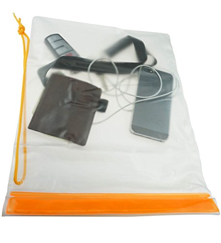 SE Set of 3 Waterproof Plastic Pouches with Hook and Loop Closure - TP126-3