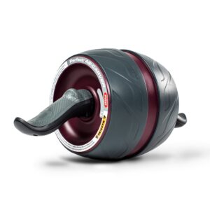 perfect fitness ab carver pro roller wheel with built in spring resistance, at home core workout equipment, red