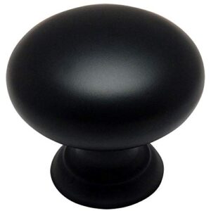 cosmas 25 pack 4950fb flat black cabinet hardware round mushroom knob - 1-1/4" diameter