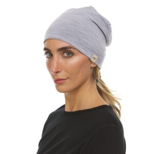 minus33 merino wool micro weight reversible beanie ash gray/black one size