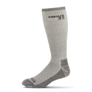 usa made - over the calf socks - expedition weight - mountaineering socks - merino wool - mountain heritage - gray heather - large