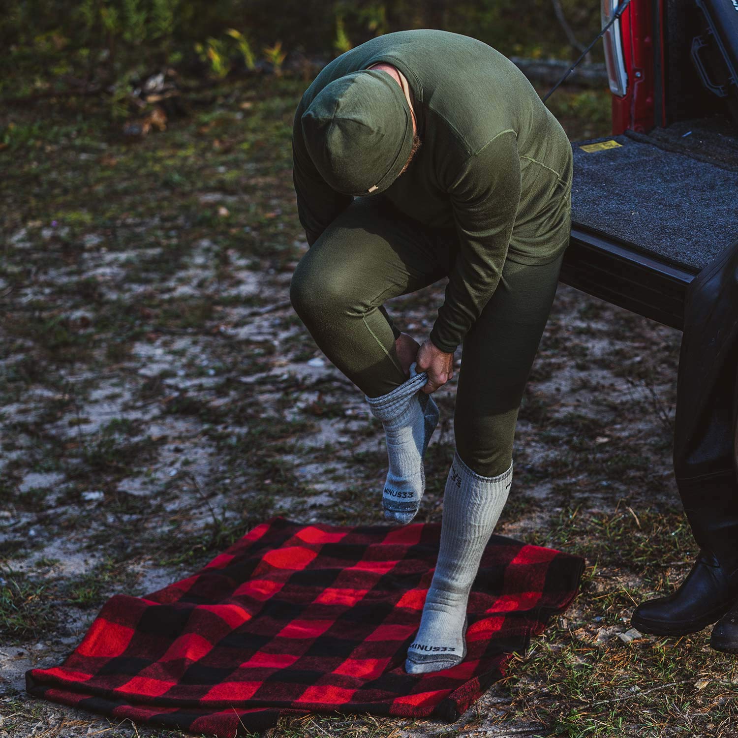 USA Made - Over the Calf Socks - Expedition Weight - Mountaineering Socks - Merino Wool - Mountain Heritage - Gray Heather - Large