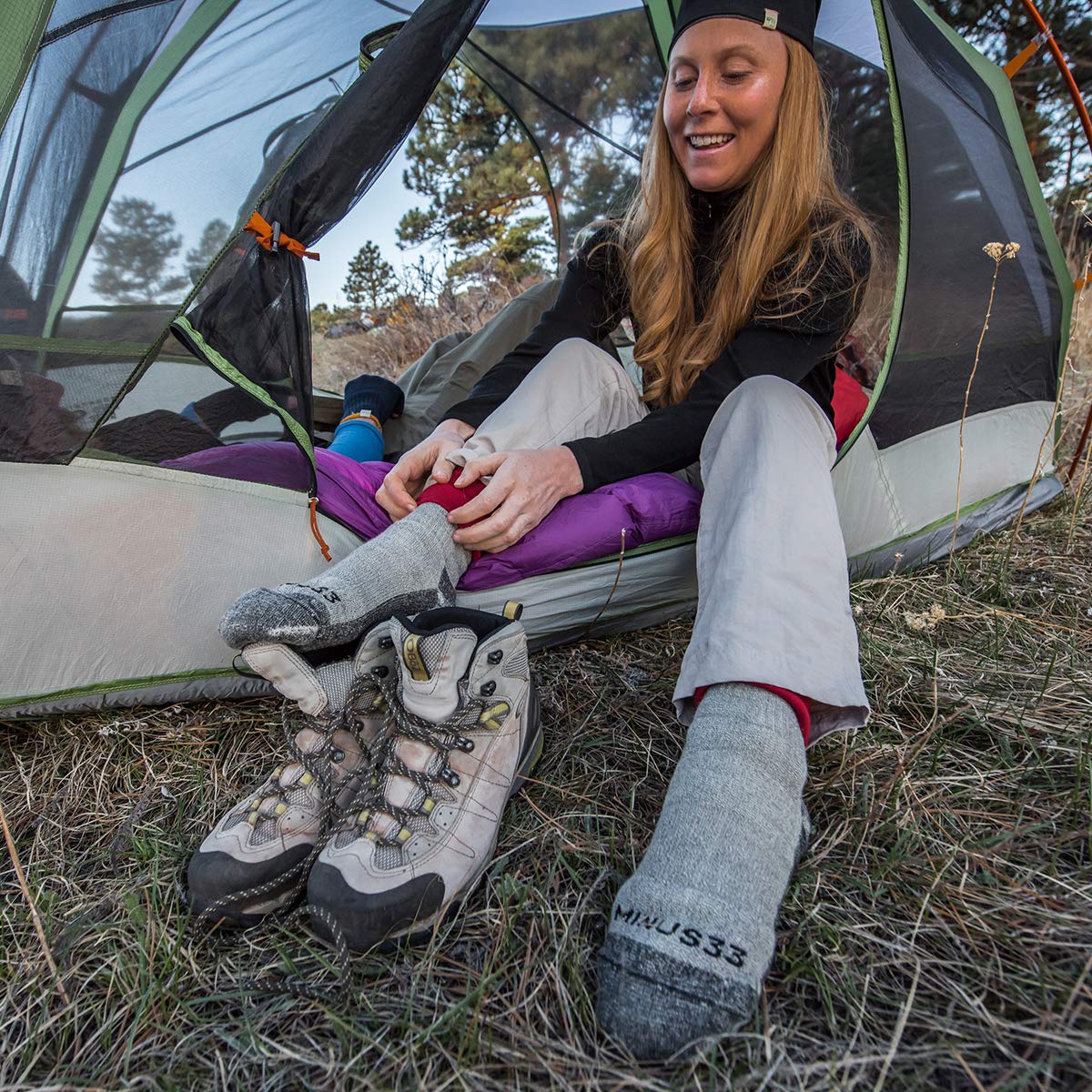 USA Made - Over the Calf Socks - Expedition Weight - Mountaineering Socks - Merino Wool - Mountain Heritage - Gray Heather - Large