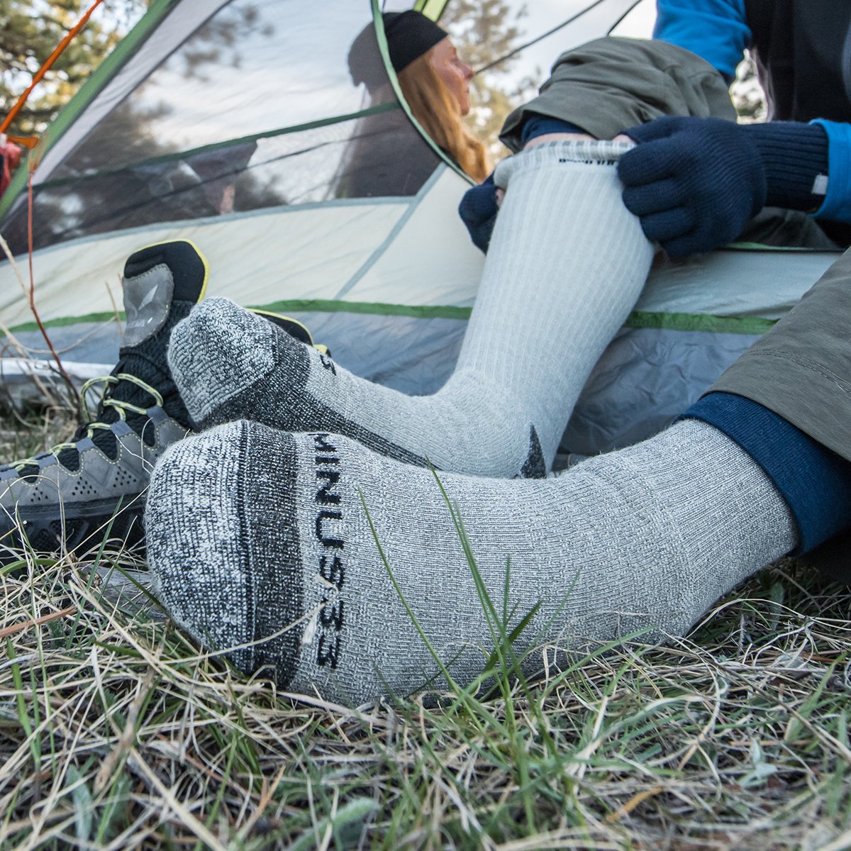 USA Made - Over the Calf Socks - Expedition Weight - Mountaineering Socks - Merino Wool - Mountain Heritage - Gray Heather - Large