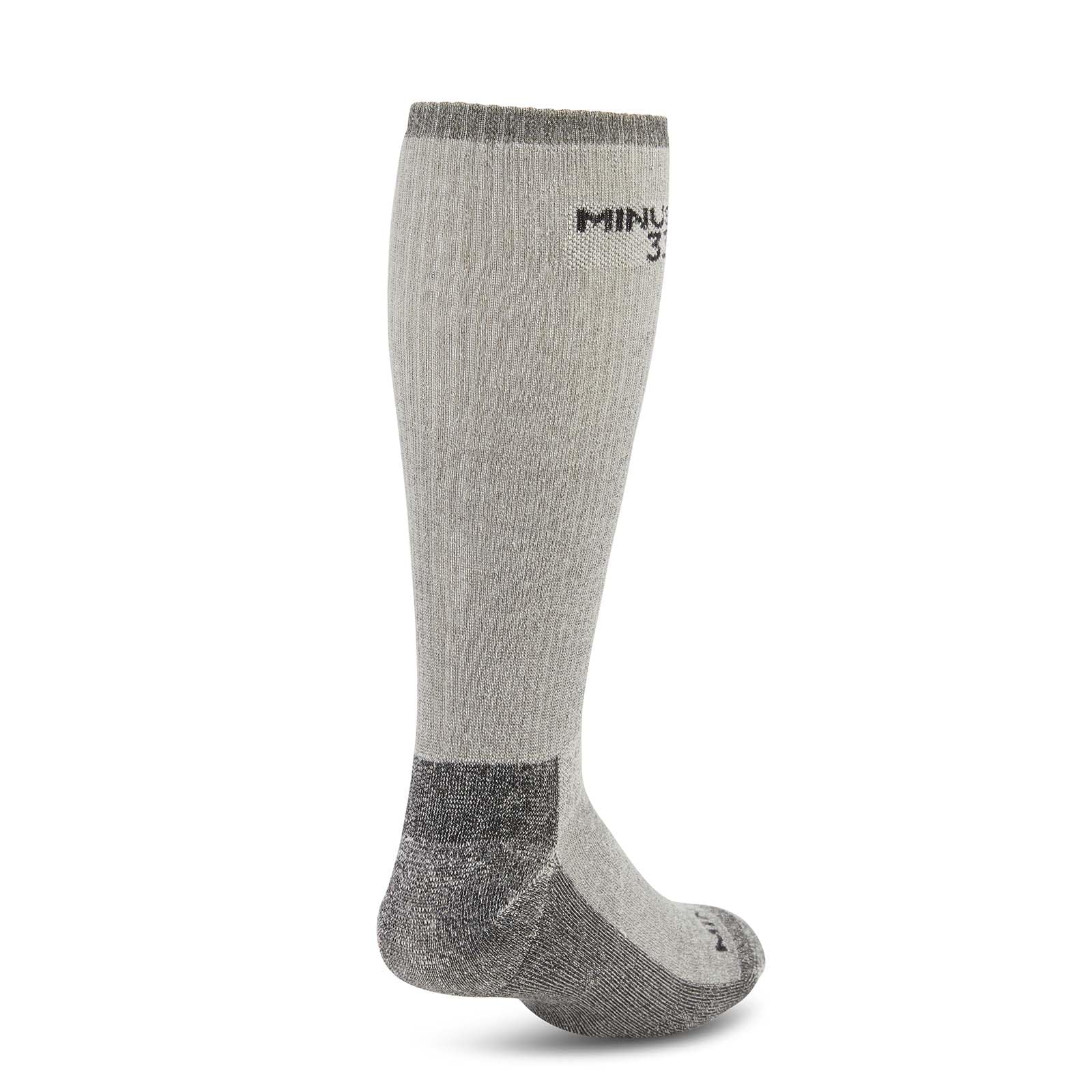 USA Made - Over the Calf Socks - Expedition Weight - Mountaineering Socks - Merino Wool - Mountain Heritage - Gray Heather - Large