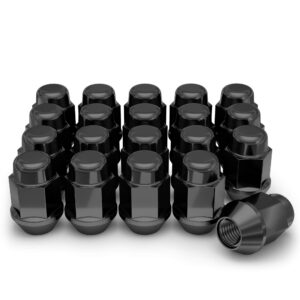 white knight 1707sbk-20am black chrome m12x1.50 bulge acorn lug nut, 20 pack