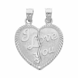 heart pendants 925 sterling silver i love you breakable broken charm