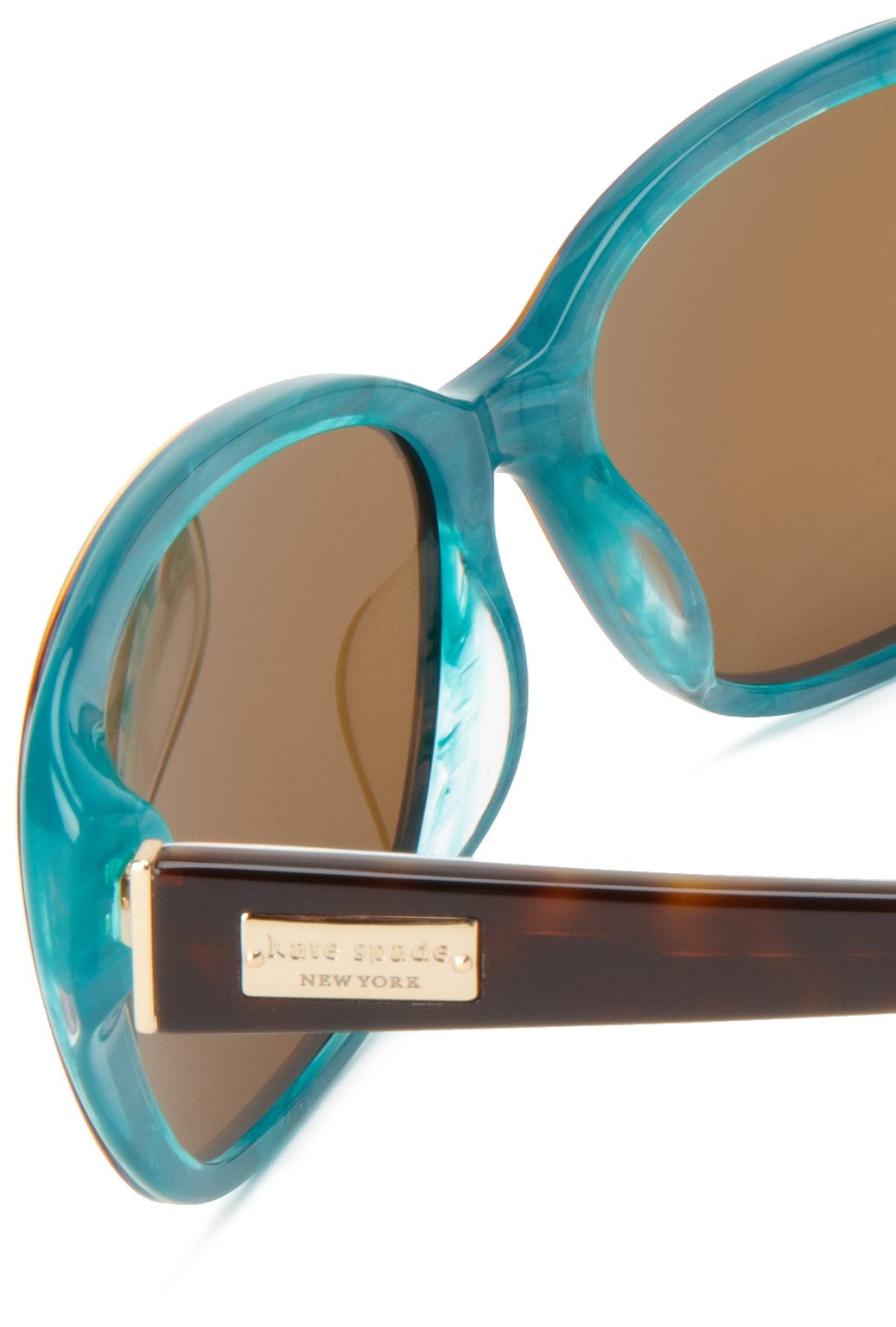 Kate Spade New York Women's Hilde Cat-Eye Sunglasses, Olive & Tortoise & Turquoise Polarized, 54 mm