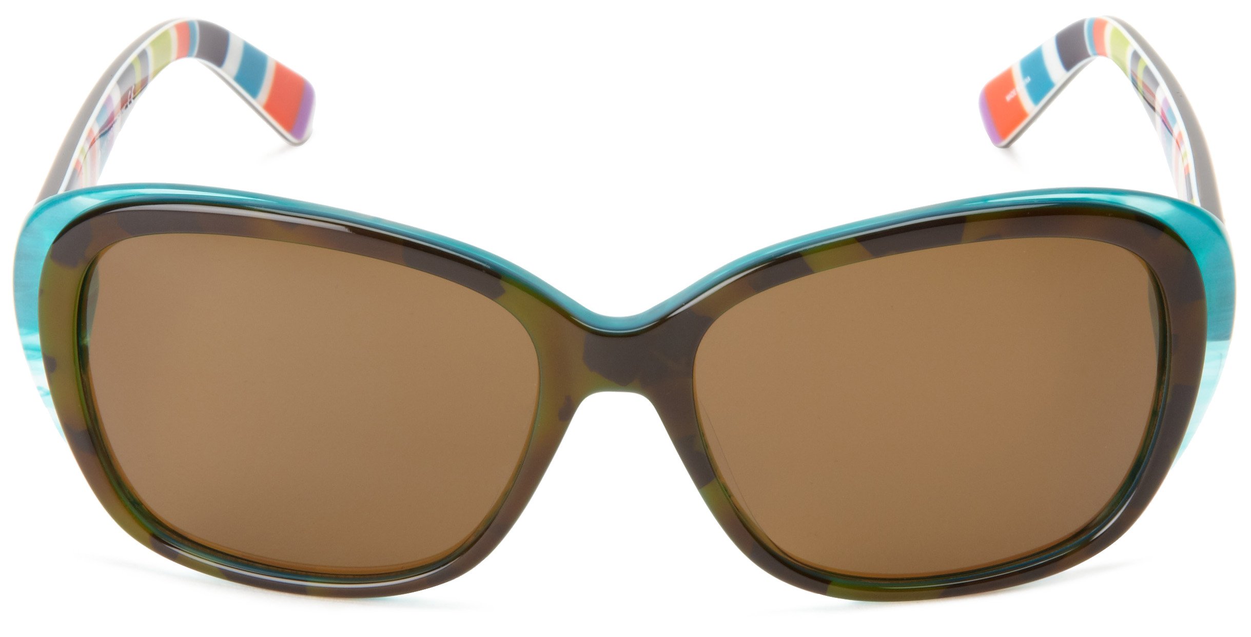 Kate Spade New York Women's Hilde Cat-Eye Sunglasses, Olive & Tortoise & Turquoise Polarized, 54 mm