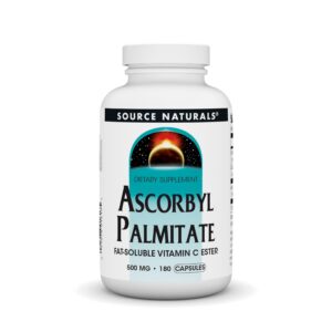 source naturals ascorbyl palmitate 500mg fat-soluble vitamin c ester supplement - 180 capsules