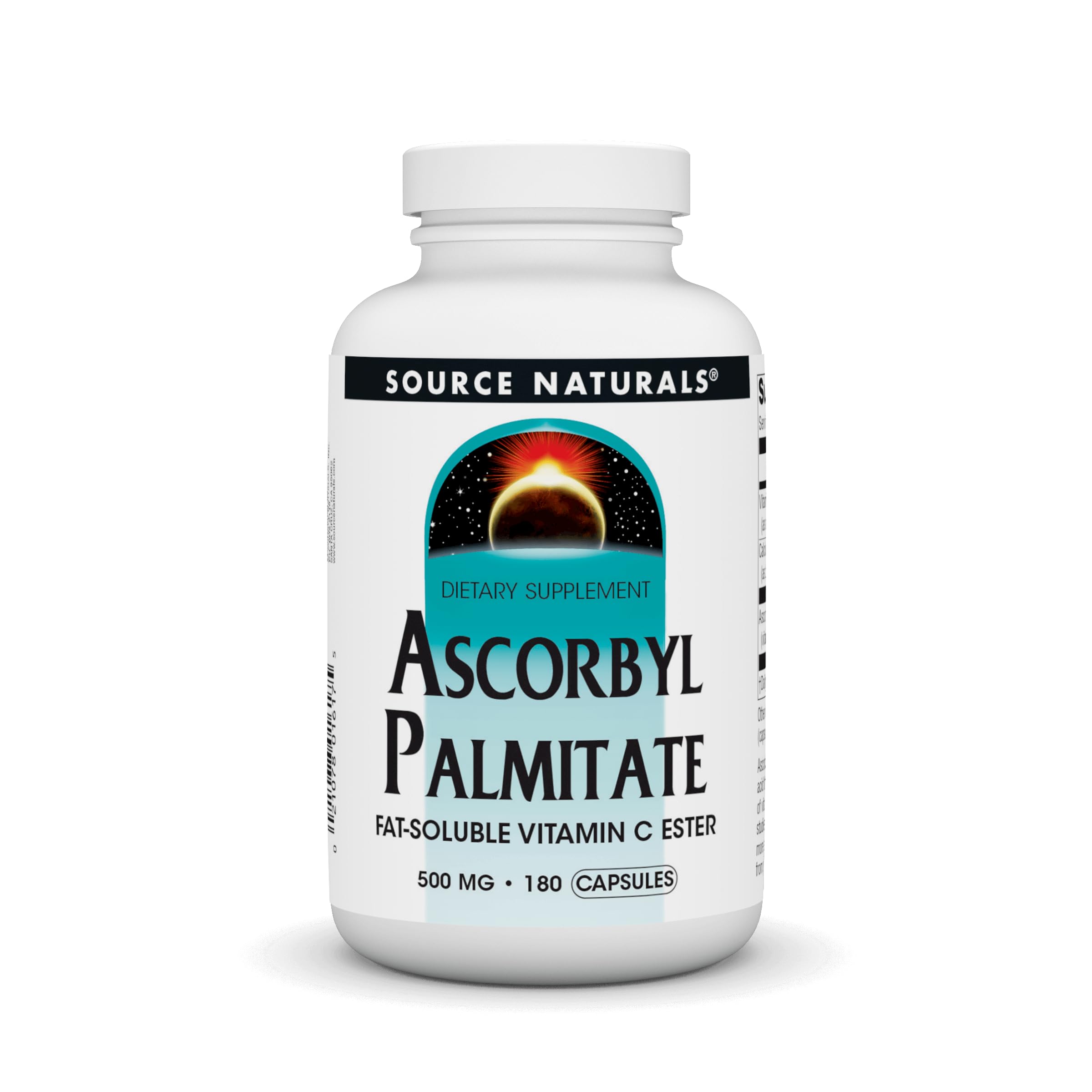 Source Naturals Ascorbyl Palmitate 500mg Fat-Soluble Vitamin C Ester Supplement - 180 Capsules