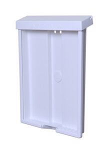 set of 6, outdoor literature dispenser for 8.25 x 11 pamphlets with clear front panel, hinged top lid, semi-waterproof brochure holder for wall mount - plastic, white