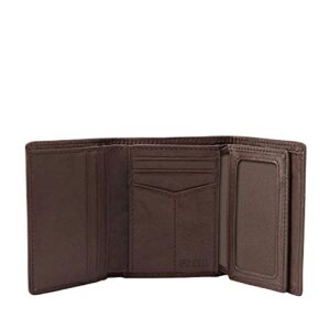 Fossil Men's Ingram Leather Trifold with ID Window Wallet, Brown, (Model: ML3289200)