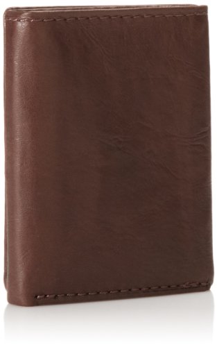 Fossil Men's Ingram Leather Trifold with ID Window Wallet, Brown, (Model: ML3289200)