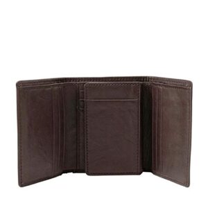 Fossil Men's Ingram Leather Trifold with ID Window Wallet, Brown, (Model: ML3289200)